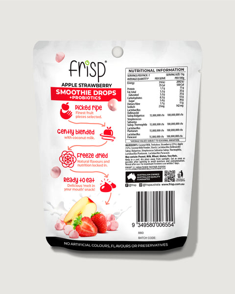 Smoothie Drops + Probiotics - Apple & Strawberry Flavoured - 15g– Frisp